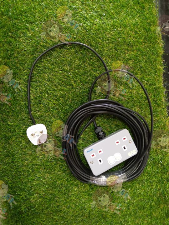 TWIN CABLE 2.5MM HEAVY DUTY EXTENSION TRAILING SOCKET ( 2 WAYS ...