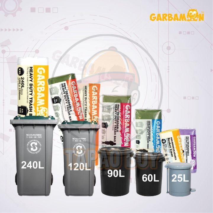 Garbamon Heavy duty degradable trash bag / garbage bag on roll | Lazada