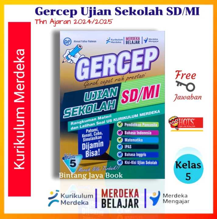 Buku Siap Menghadapi Ujian Sekolah SD/MI Kelas 5 Tahun 2024 - Gercep ...