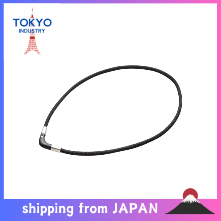 phiten Necklace RAKUWA Magnetic Titanium Necklace V Type Black 50cm ...