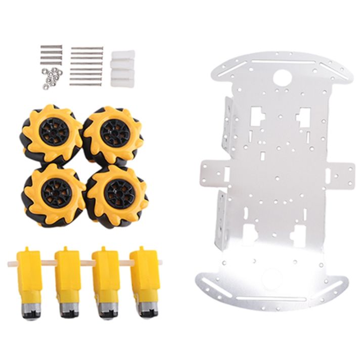 (MJXF) Smart Robot Car Kit Four-Wheel Smart Mecanum Wheel Single-Layer ...