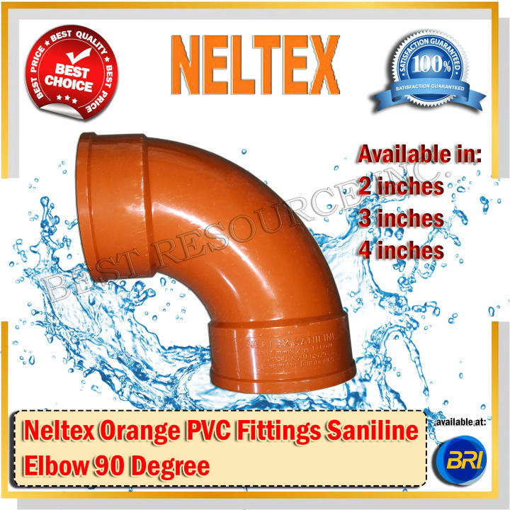 NELTEX Orange PVC Fittings Saniline Elbow 90degree 2" | 3" | 4" | Lazada PH