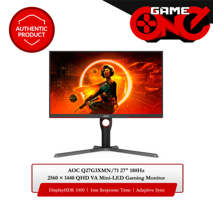 AOC Q27G3XMN/71 27″ 180Hz QHD (2560x1440) VA Mini-LED Gaming Monitor ...