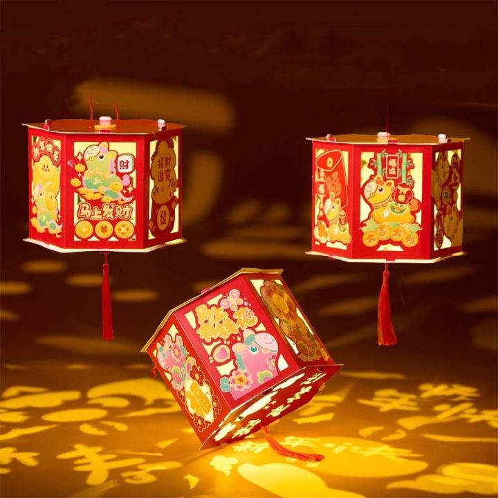 ZHONGMEET Thủ công thủ công Đèn lồng kiểu Trung Quốc có tua rua Phim ...