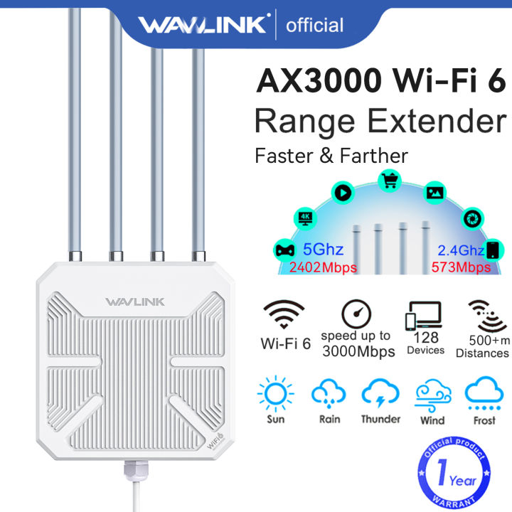 WAVLINK WiFi6 Outdoor Access Point, Dual Band 2.4G+5G AX3000 Long Range Outdoor WiFi Mesh ...