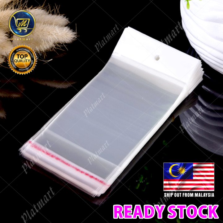 PlatMart - Hanging OPP Plastic, S Size, 100pcs/200pcs Self Adhesive ...