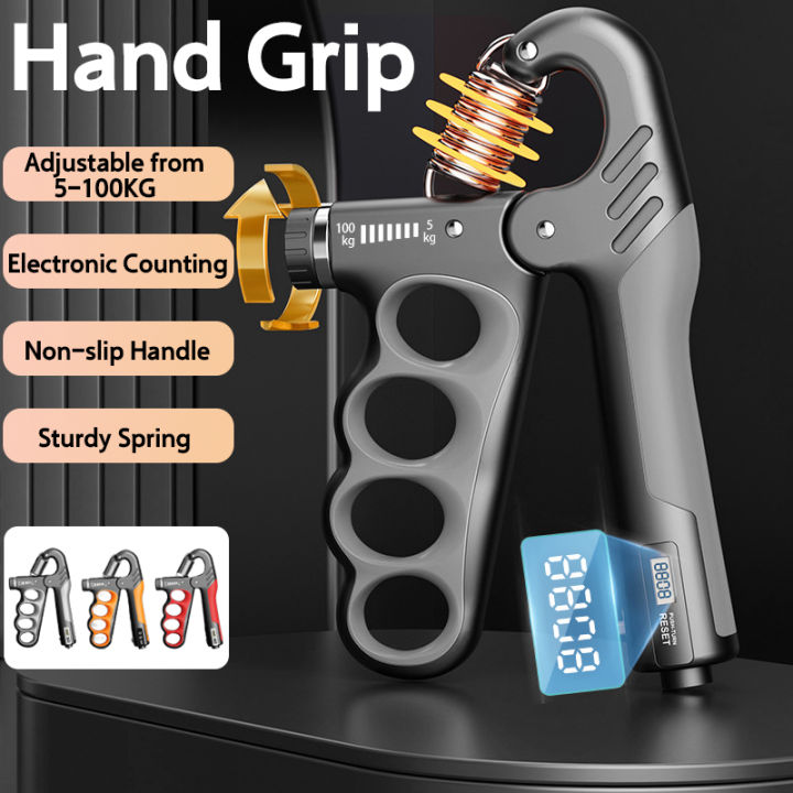 Hand Grip R-Shape Adjustable Countable Finger Strengthening Exerciser ...