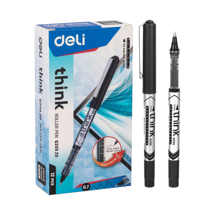 Deli EQ20520 Think 0.7 Liquid Pen Black 12pcs/box (1BOX ...