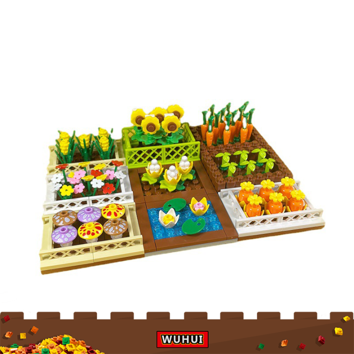 WUHUI MOC Flower Field,Flower Garden Blocks Toys For Kids Compatible ...