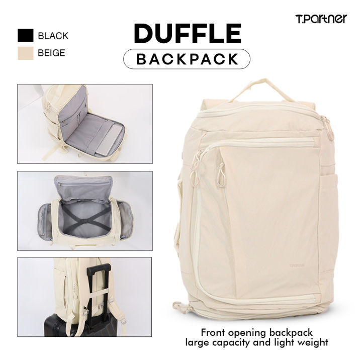 Tpartner Duffle Backpack — front opening backpack, 21 compartments, can ...