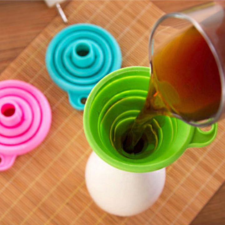 Silicone Funnel Candy Color Funnel Collapsible Funnel Oil Grid ...