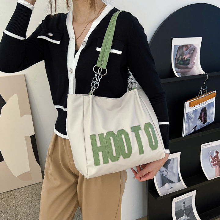 Lady Lava กระเป๋าสะพายไหล่ผู้หญิงแบบเรียบง่ายลายตัวอักษรความจุมากอเนก ...