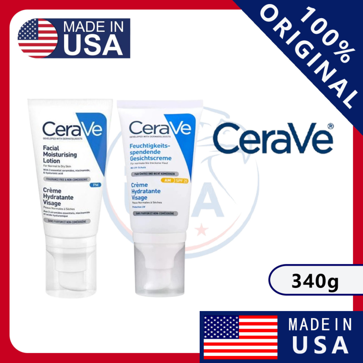 CeraVe Facial Moisturizing Lotion Skin Care Set AM With Sunscreen SPF25 ...