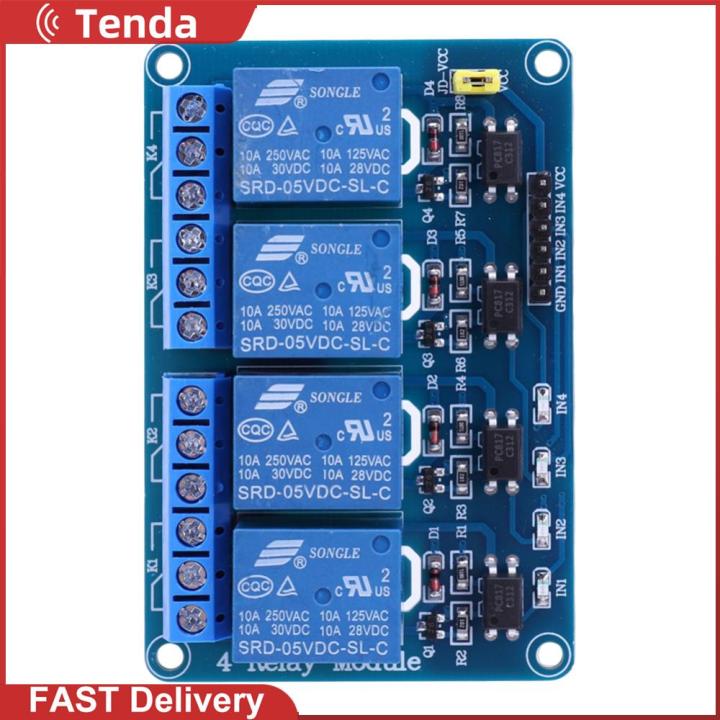 5V 12V 4-Channel Relay Module with Optocoupler Relay 4 Channel Relay Board 4 Way Relay Module ...