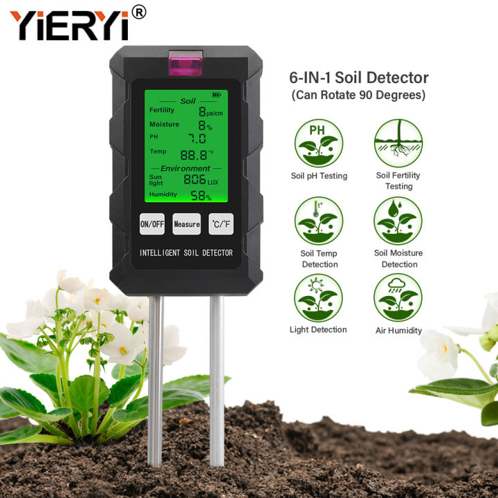 RCYAGO High precision digital display foldable six in one soil detector ...