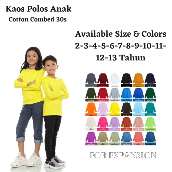Baju Kaos Polos Anak Usia 2 Tahun sampai 13 Tahun | Kaos Polos Anak ... Baju Kaos Polos Anak Usia 2 Tahun sampai 13 Tahun | Kaos Polos Anak ...