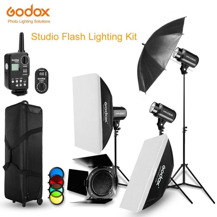 Godox Strobe Studio Flash Light Kit 900W Photographic Lighting -Strobes ...
