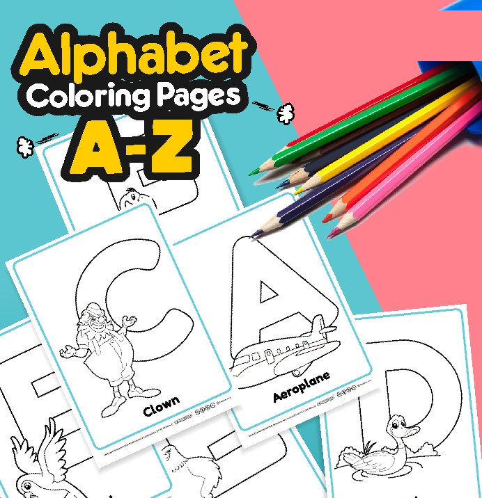 ABC Alphabet Coloring Pages from A-Z 26 Pages Preschool Coloring Pages ...