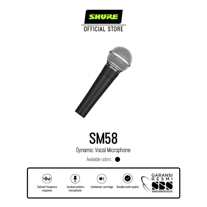 Shure SM58-LC Dynamic Vocal Microphone | Lazada Indonesia