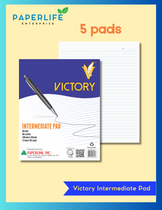 VICTORY Intermediate Pad 80 Leaves (5 PADS) -Paper from Japan (High ...