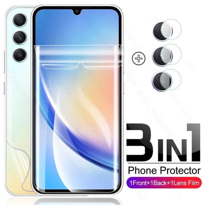 Màng Hydrogel Trong Suốt 3in1 Cho Samsung Galaxy A54 A34 A24 A14 LTE 2023 4G 5G Trước Sau Bọc ...
