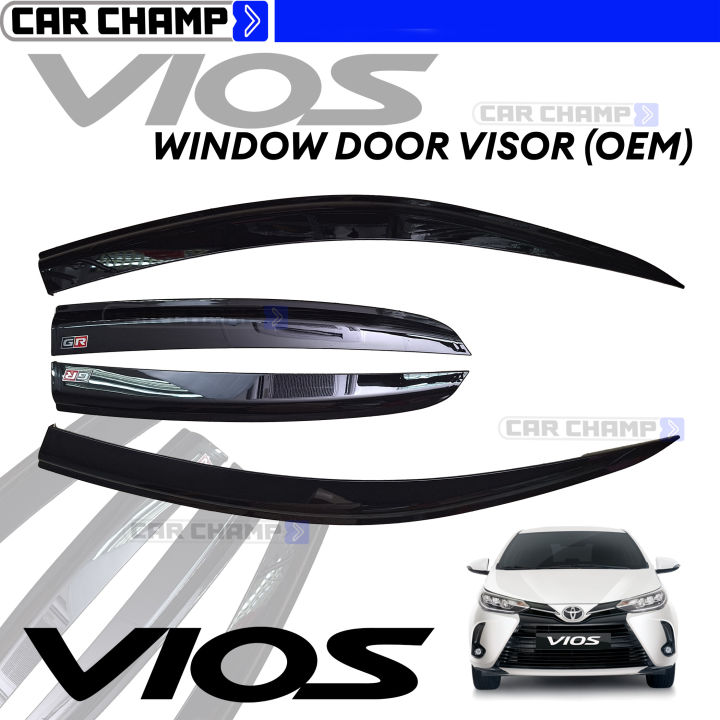 Toyota Vios 2019 to 2024 OEM GR LOGO Window Door Rain Visor Black ...
