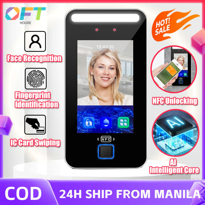 Biometric Time Attendance Face Recognition Fingerprint Time Card ...