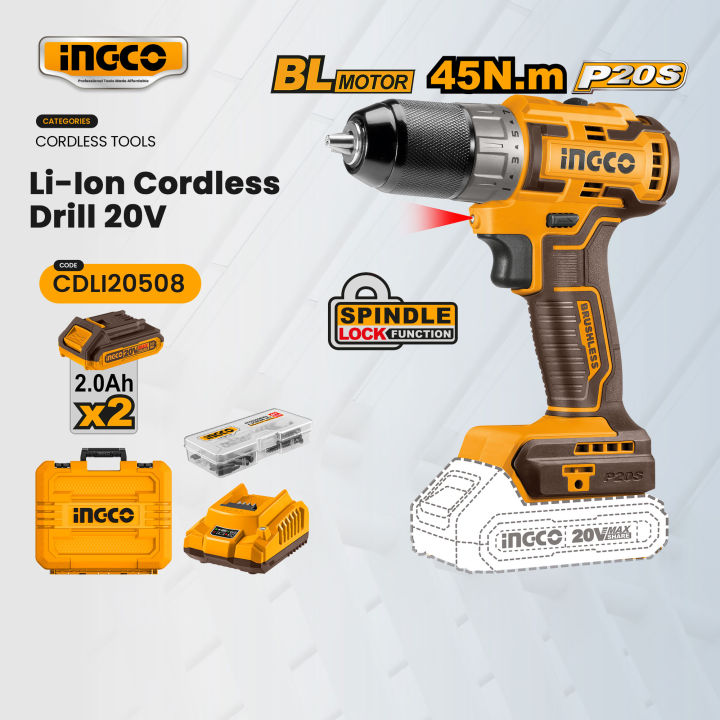 Ingco 20V Lithium-Ion Cordless Drill P20S POWERSHARE SUPER SELECT ...