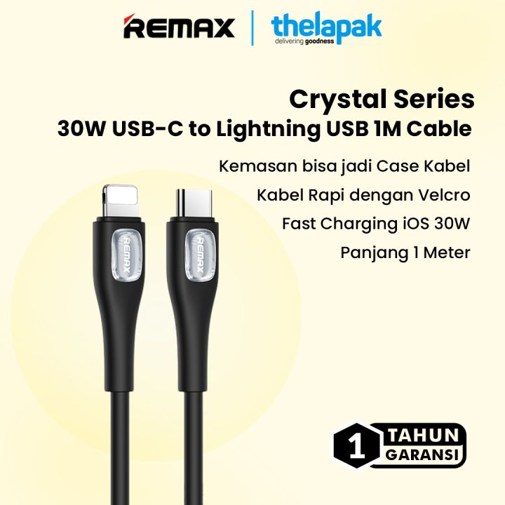 Remax Kabel Type C to Lightning 30W RC-C097 Crystal Series Cable Fast Charging | Lazada Indonesia