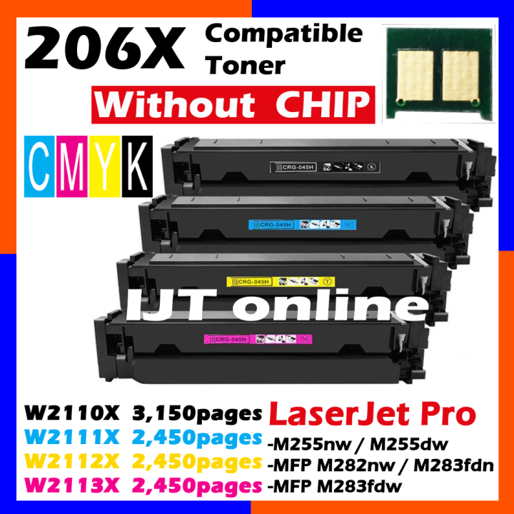 Compatible Colour Laser Toner 206A W2110A W2110X Black / W2111A W2111X ...