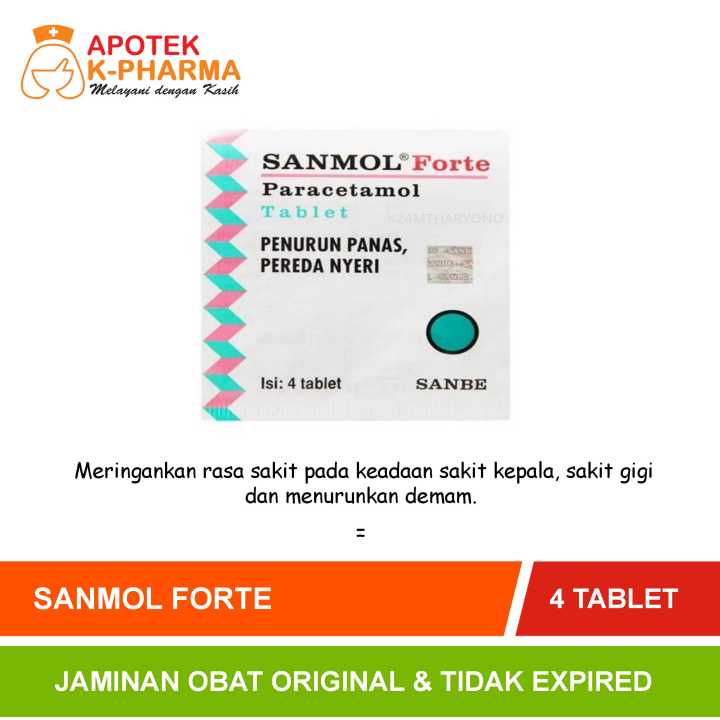 Sanmol Forte Strip Isi 4 Tablet Oba Original Kalbe | Lazada Indonesia