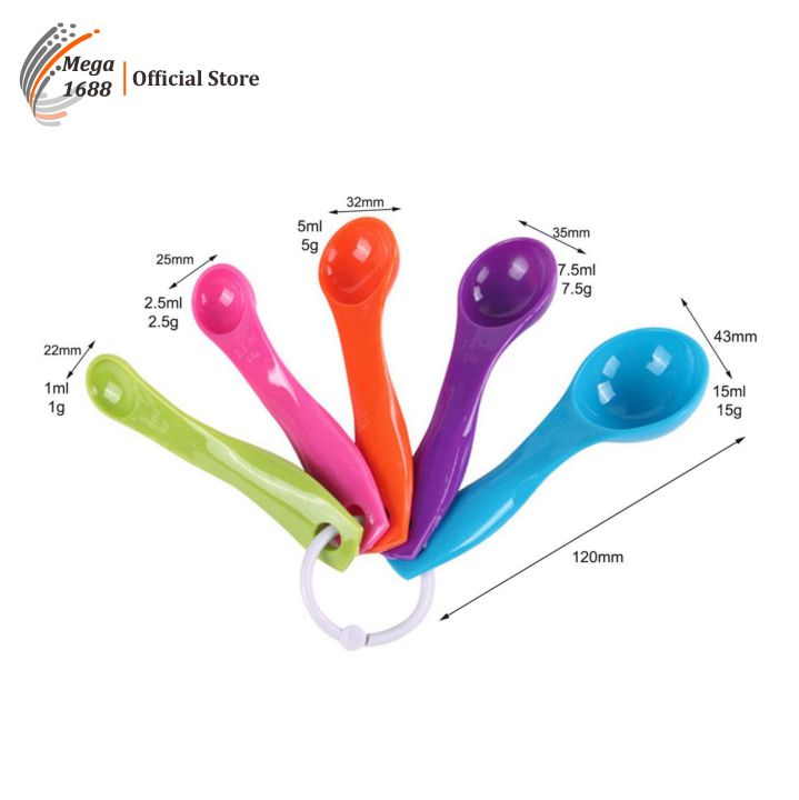 Mega1688 Sendok Takar / Measuring Spoon (1 SET 5 SENDOK) MG258A | Lazada Indonesia