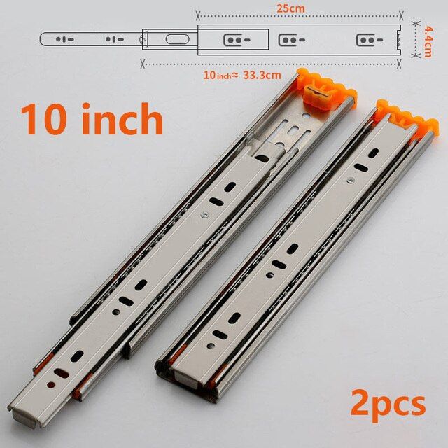 Push to Open Drawer Slides Full Extension handleless Side Mount Ball ...