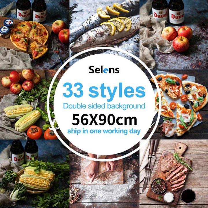 Selens Backdrop for Photoshoot 54x85cm Lifelike Double Sides Wood ...