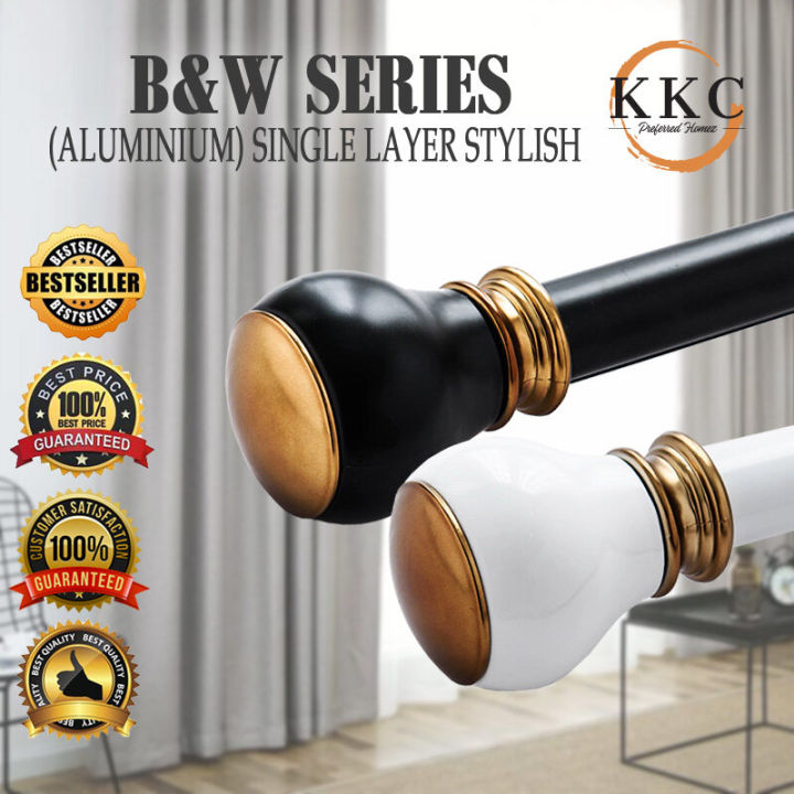 KKC B&W Single Aluminium Curtain Rod/Rod langsir Aluminium/ Kayu ...