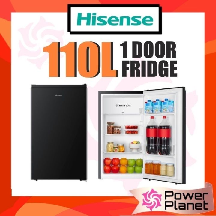 Hisense 110L Single Door Fridge RR120D4ABN1 1 Door Black Non-inverter ...