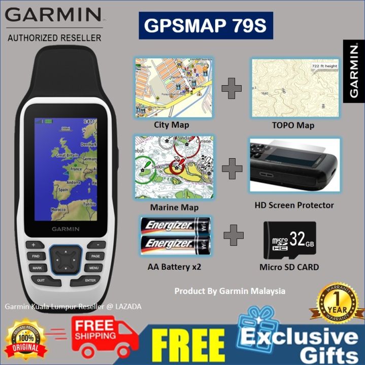 🇲🇾 Garmin GPSMAP 79S - Floatable Marine Handheld GPS Support Map Float ...