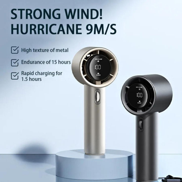 High Speed Handled Fan 100 Gears Outdoor Charging Mini USB Portable New ...