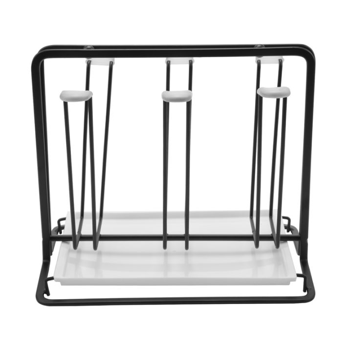 (BUZN) 6 Bottle Dish Drainer Metal Bottle Holder, Drip Rack for Vessels ...