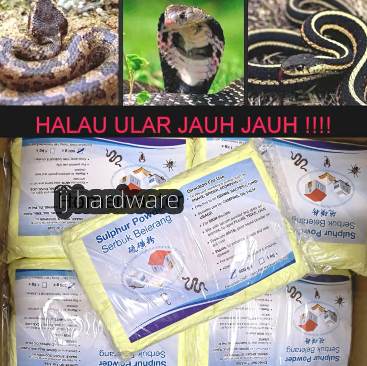 Sulfur Serbuk Belerang Halau Ular /Sulphur Snake Repellent Snake ...