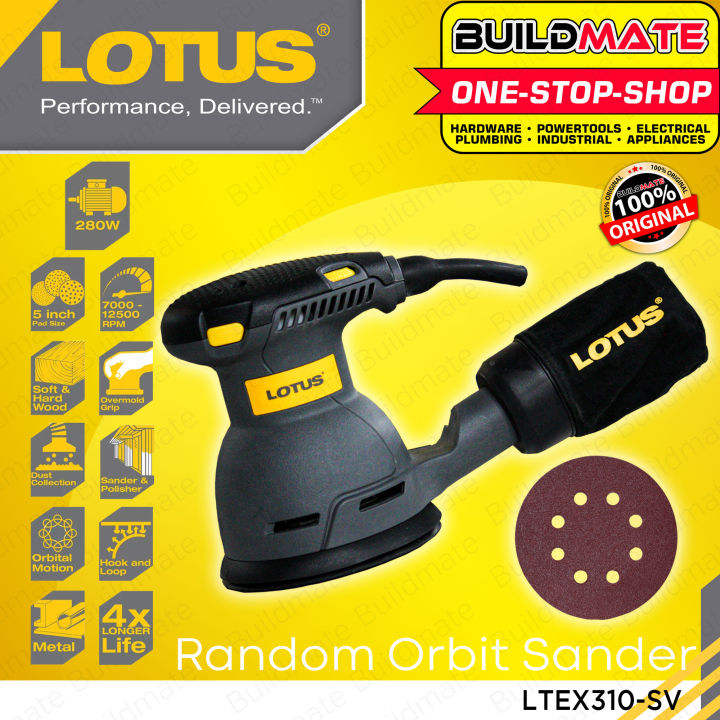 LOTUS Random Orbital Sander 280W Variable Speed With Dust Bag Wood ...