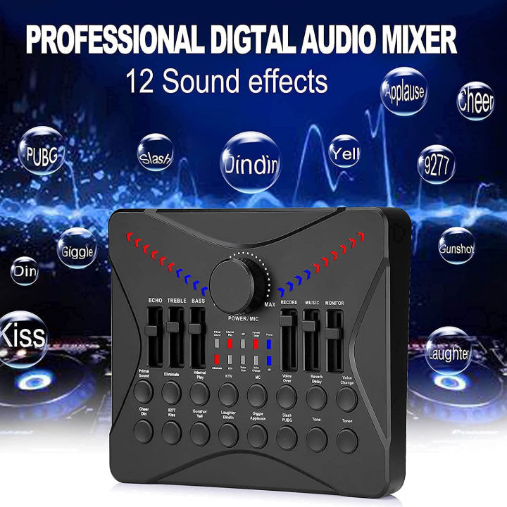 UC02 Live Sound Card Voice Changer for Podcasting Mixer, Sound Card ...