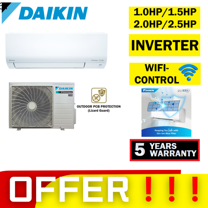 ♝Daikin Inverter Air Conditioner FTKE Series R32 Aircond 1.0HP 1.5HP 2.0HP 2.5HP - FTKE25AV1MF ...