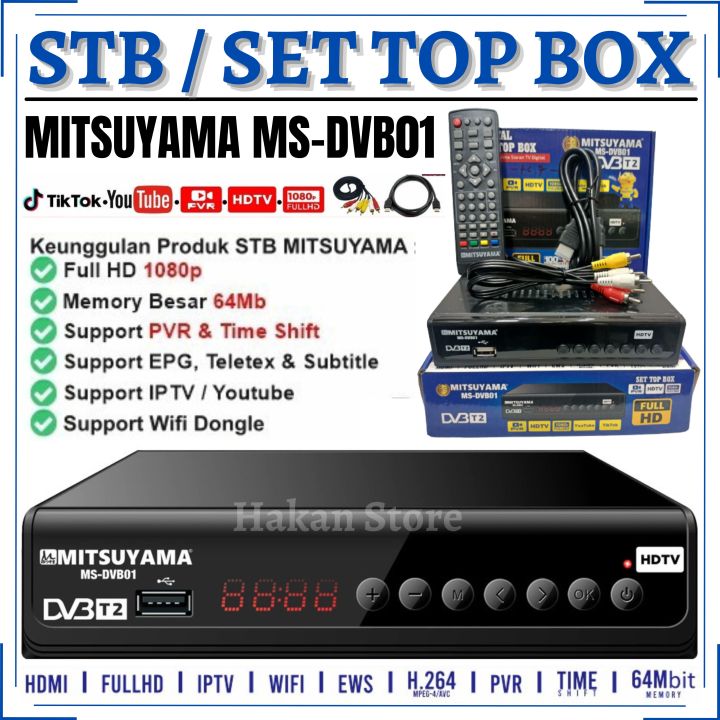 Set top box / STB Mitsuyama DVB -T2-01 Tv Digital Receiver Bisa Youtube / Dongle Wifi ...