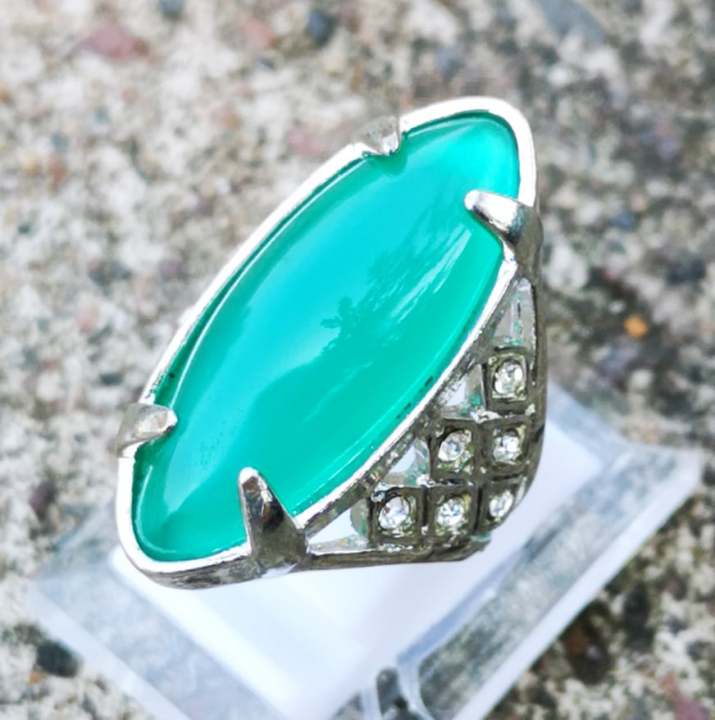 Batu Akik Green Chalchedony Rasa Bacan Kristal Model Pandan | Lazada ...
