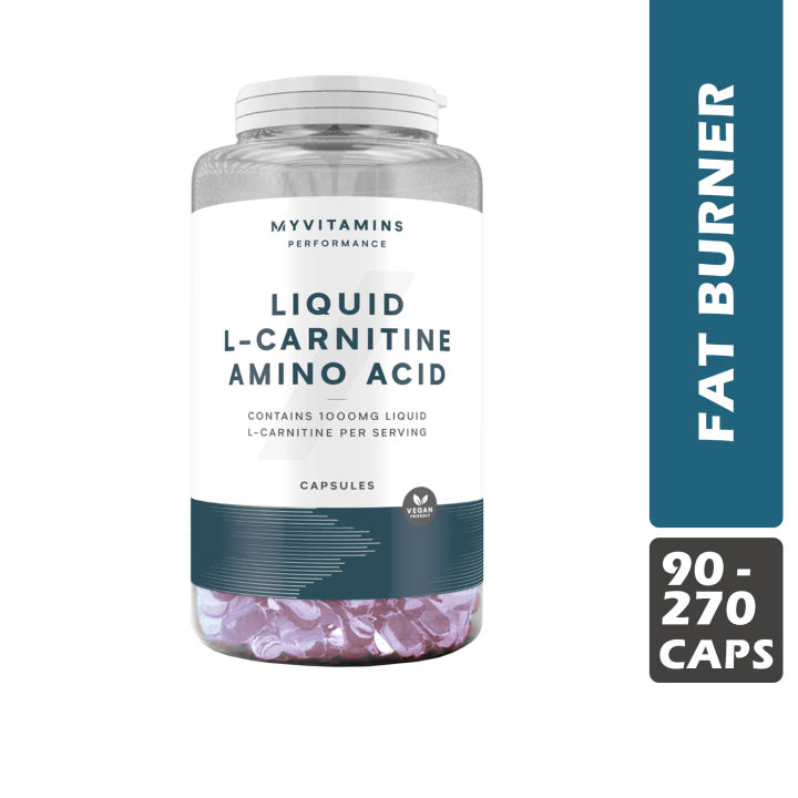 MyProtein MyVitamins L-Carnitine 90/270 Liquid Capusles Easy-To-Take ...