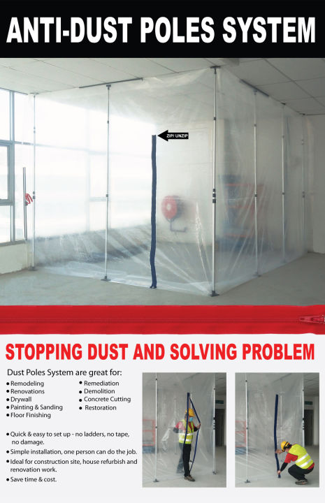 3.9m Anti Dust Poles System (Dust Poles Barrier,Containment Kit ...