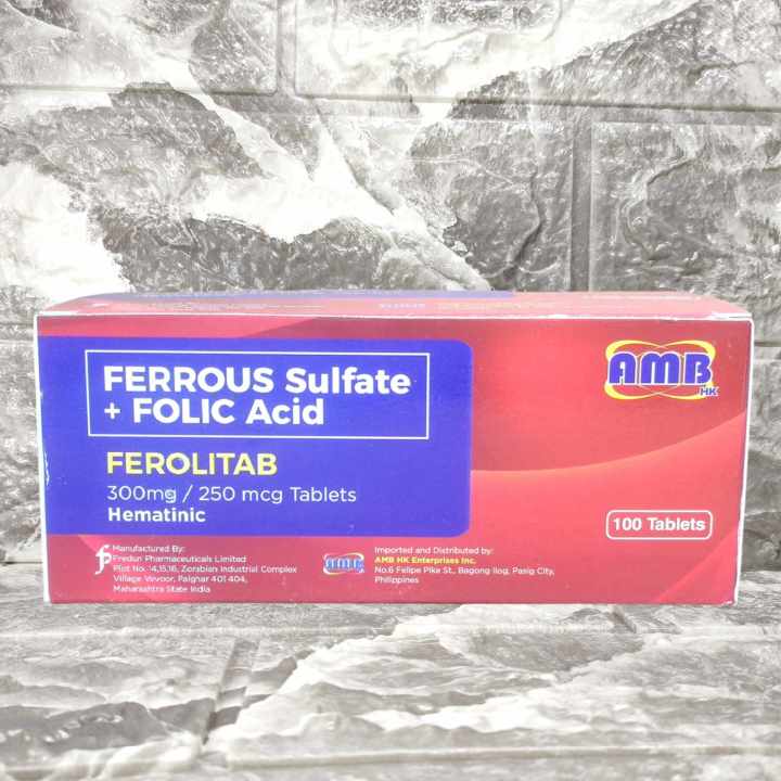 FEROLITAB (Ferrous Sulfate + Folic Acid) 100 Tablets | Lazada PH