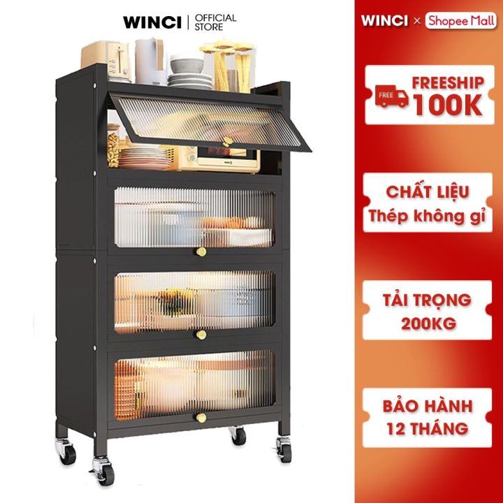 Kệ để đồ đa năng chính hãng Winci A9, Có nắp đậy và bánh xe di chuyển ...