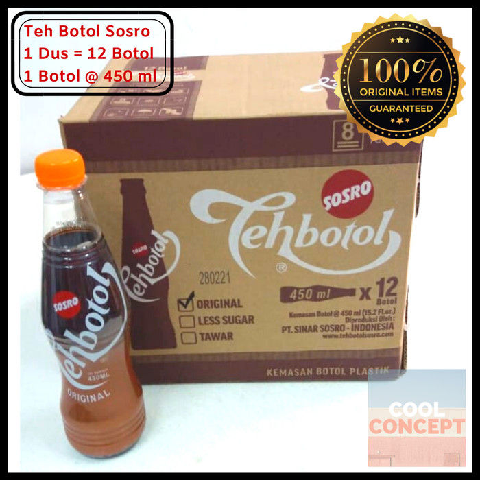 SALE Teh Botol Sosro 450 ml 1 Dus Karton Isi 12 Botol Minuman Teh Melati Murah | Lazada Indonesia